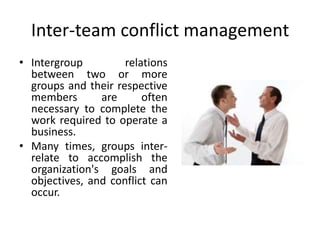Inter team conflict management - team work group OD interventions ...