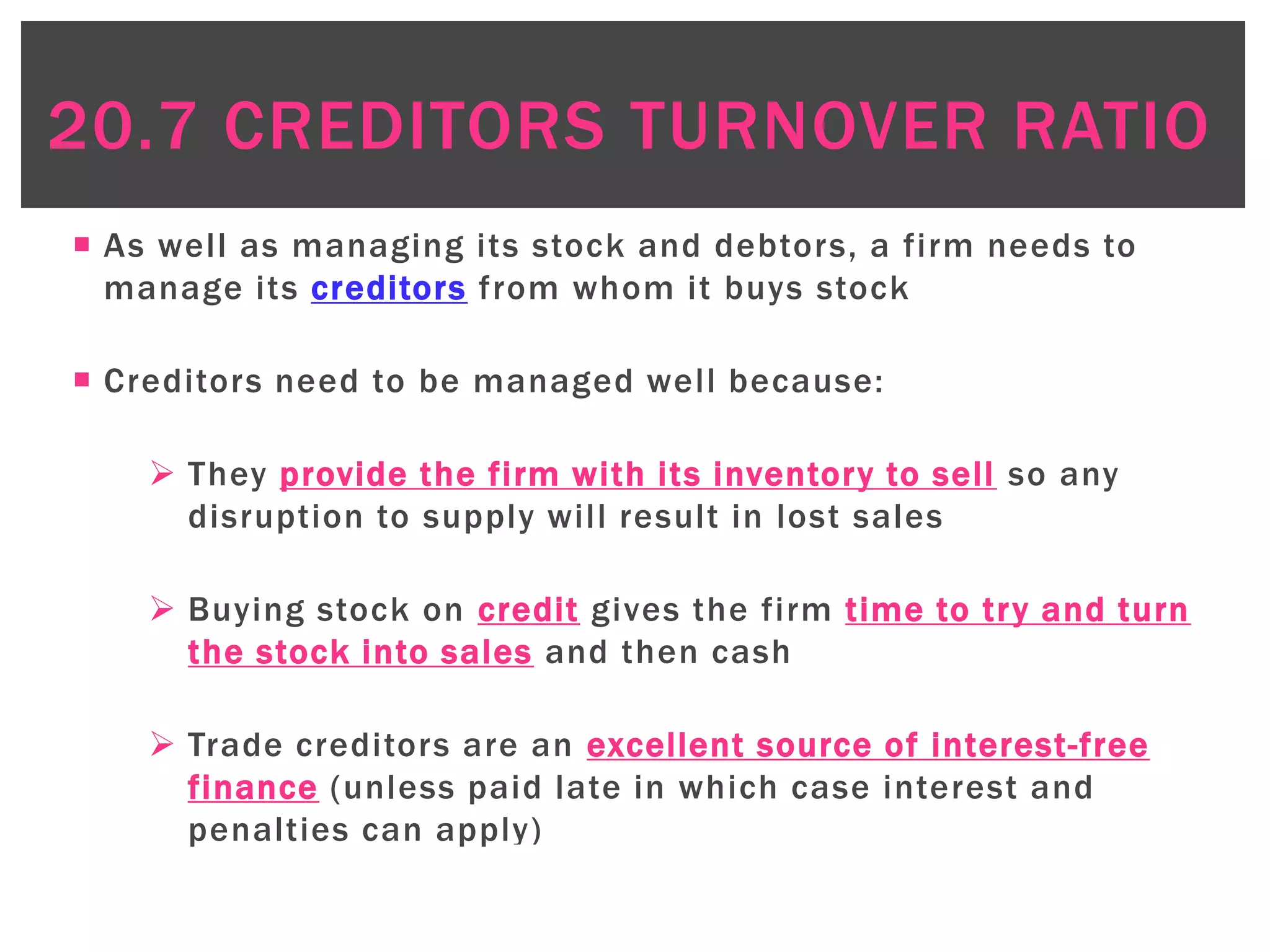 20.7 Creditors Turnover Ratio | PPTX