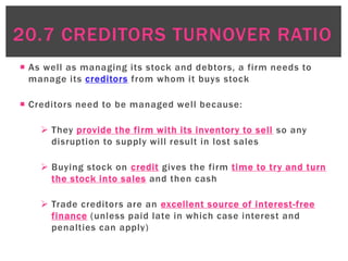 20.7 Creditors Turnover Ratio | PPT