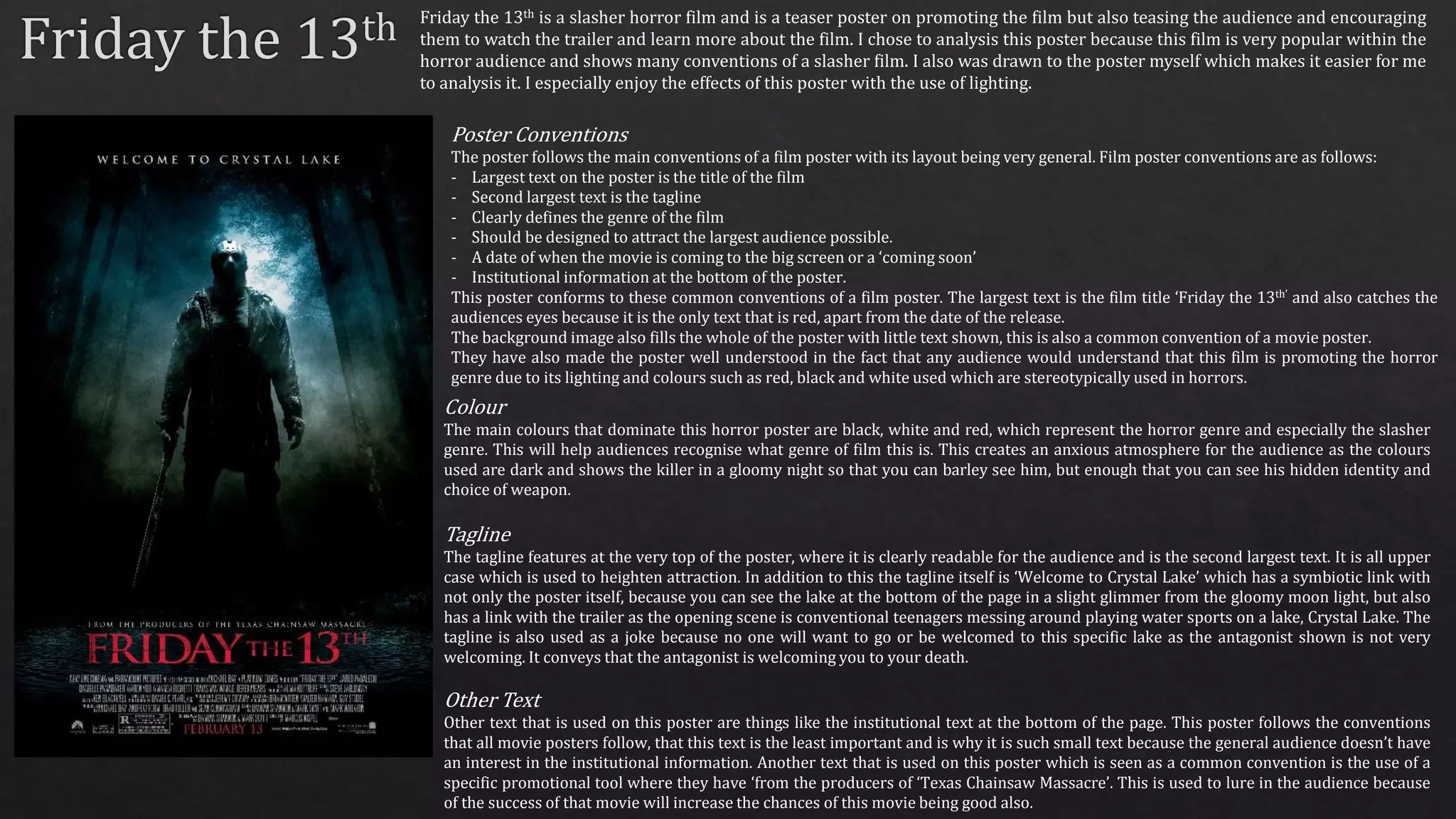 20.Poster Analysis - Friday the 13th | PPTX