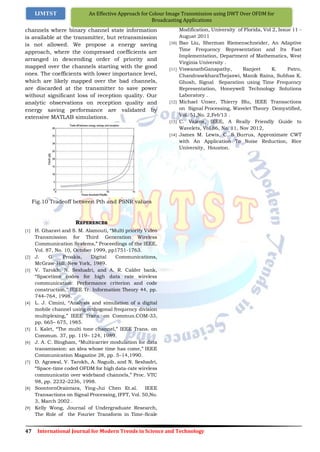 An Effective Approach for Colour Image Transmission using DWT Over OFDM for Broadcasting ...