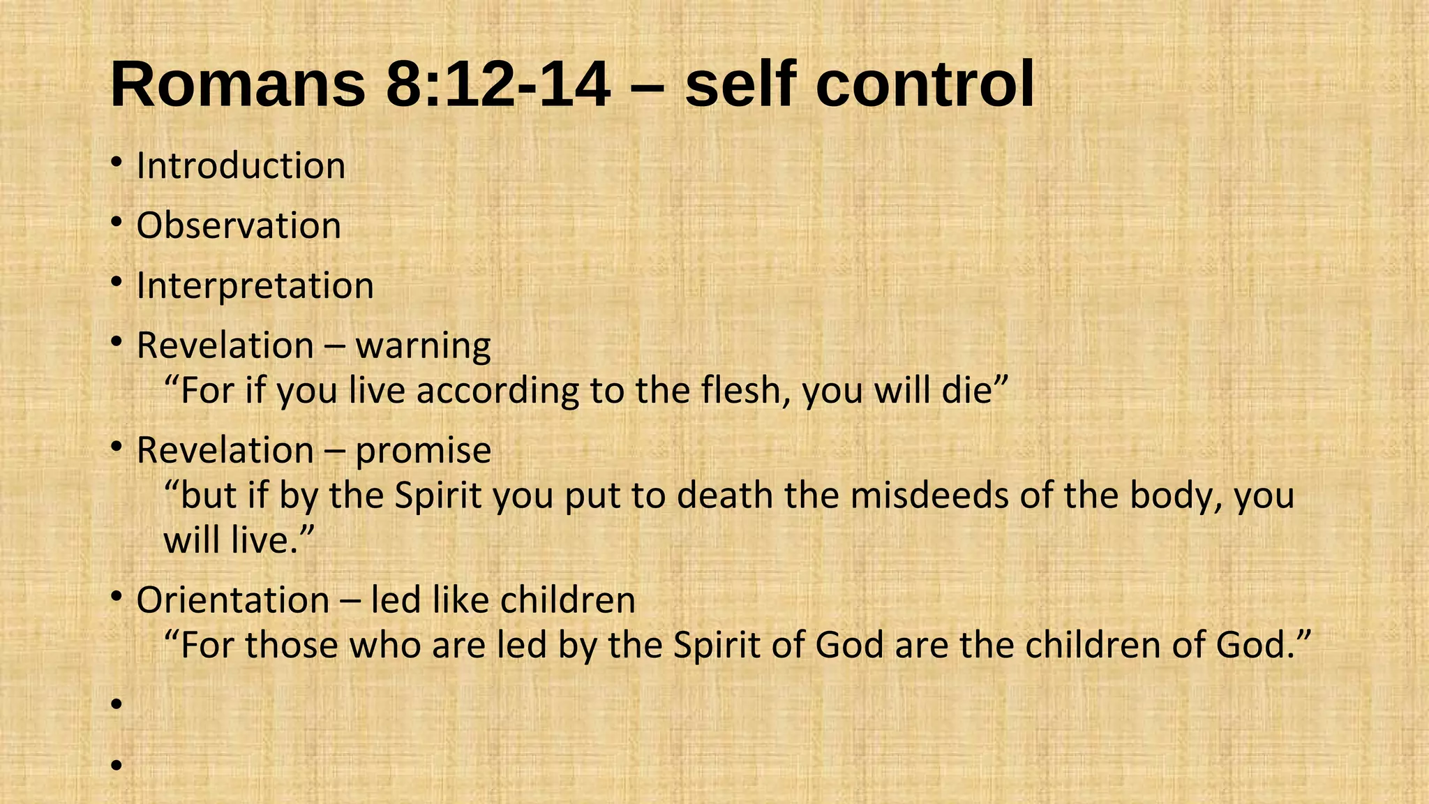 20. self control | ODP