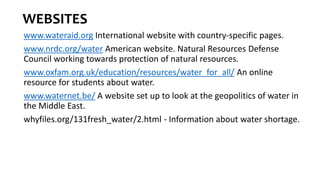 GLOBAL PERSPECTIVE CAMBRIDGE IGCSE: WATER, FOOD AND AGRICULTURE | PPTX