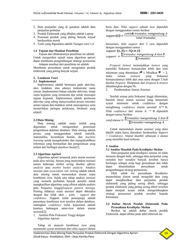 20. implementasi data mining pada penjualan produk elektronik dengan algoritma apriori (studi ...