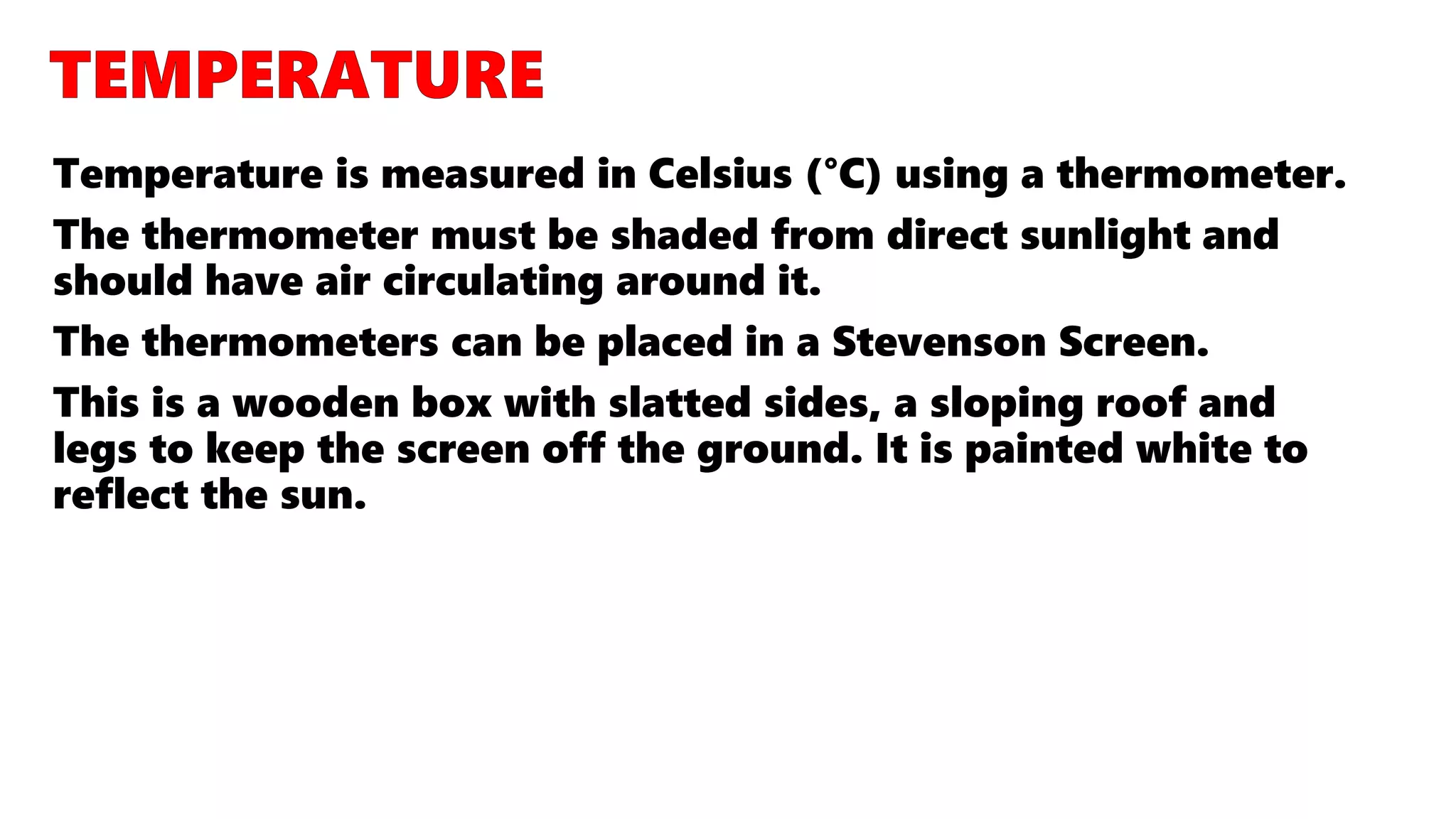 GEOGRAPHY IGCSE: WEATHER MEASUREMENTS. | PPTX