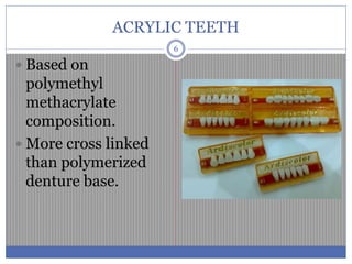 Artificial teeth By Dr Rashid Hassan | PPTX