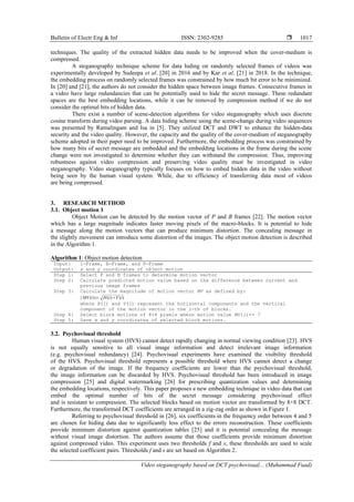 Video steganography based on DCT psychovisual and object motion | PDF