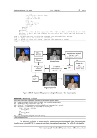 Video steganography based on DCT psychovisual and object motion | PDF