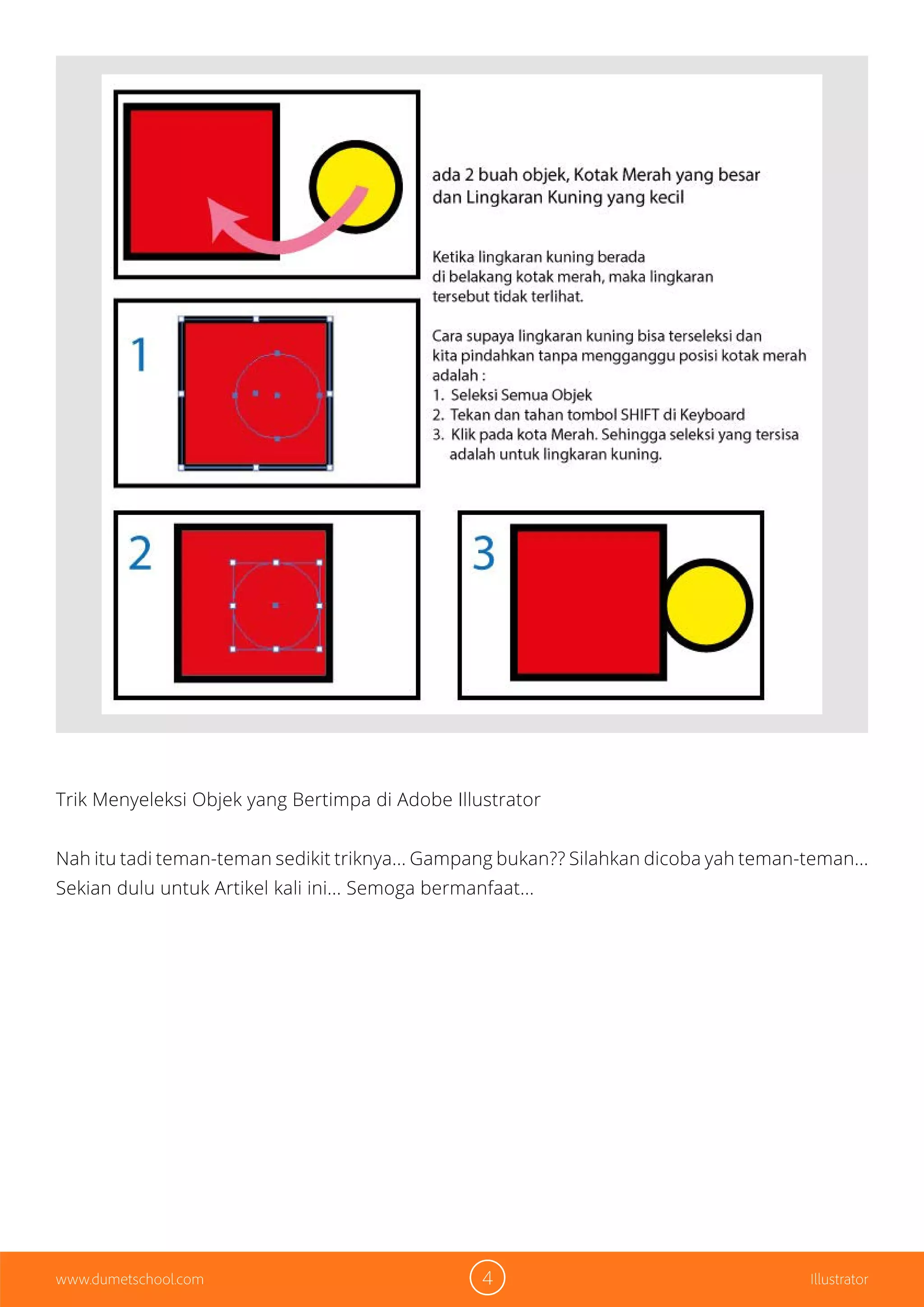 Trik Menyeleksi Objek Yang Bertimpa Di Adobe Illustrator | PDF