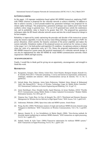 DESIGN OF SECURE AND RELIABLE MU-MIMO TRANSCEIVER SYSTEM FOR VEHICULAR NETWORKS | PDF