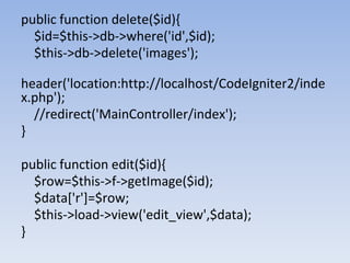 20. CodeIgniter edit images | PPTX | Web Development | Internet