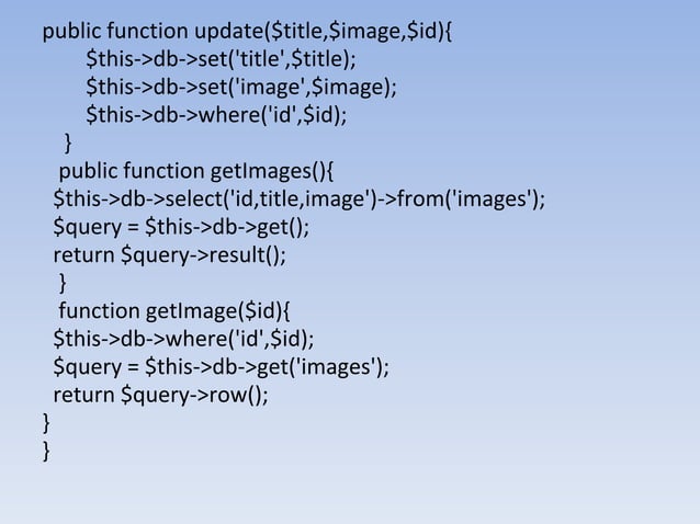20. CodeIgniter edit images | PPTX | Web Development | Internet