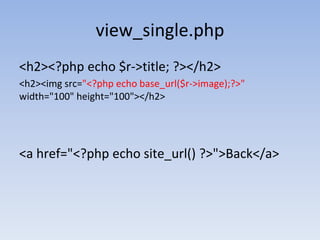 20. CodeIgniter edit images | PPTX | Web Development | Internet