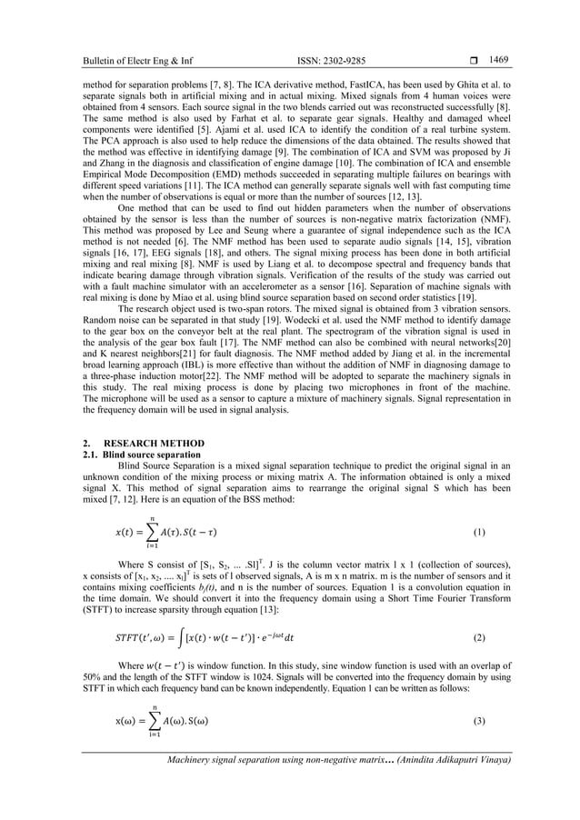 Machinery signal separation using non-negative matrix factorization with real mixing | PDF