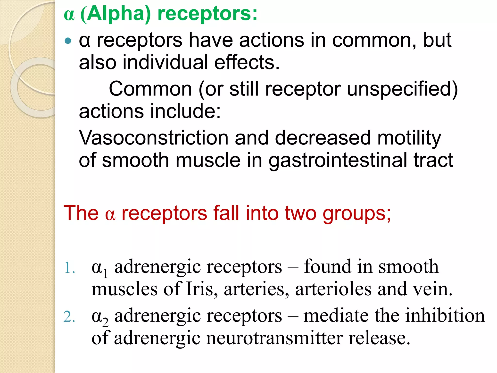 Introduction to Adrenergic receptors & Types | PPTX
