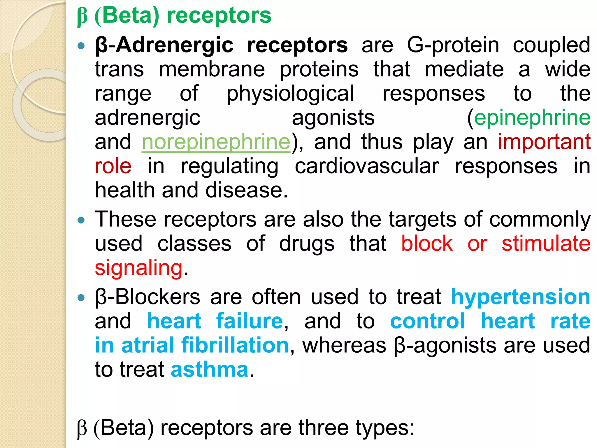 Introduction To Adrenergic Receptors And Types Ppt