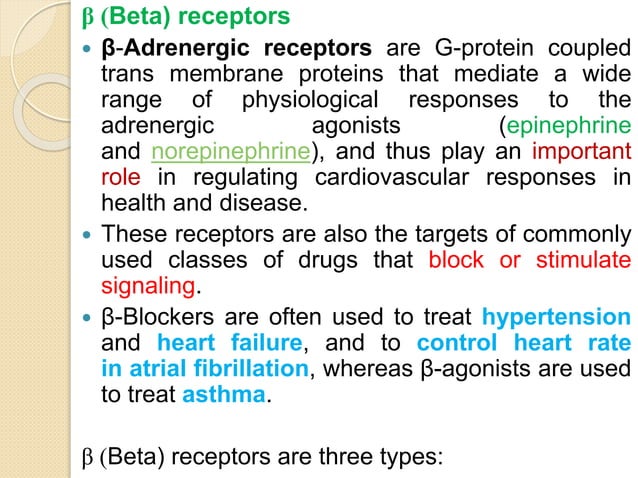 Introduction to Adrenergic receptors & Types | PPTX | Heart and ...