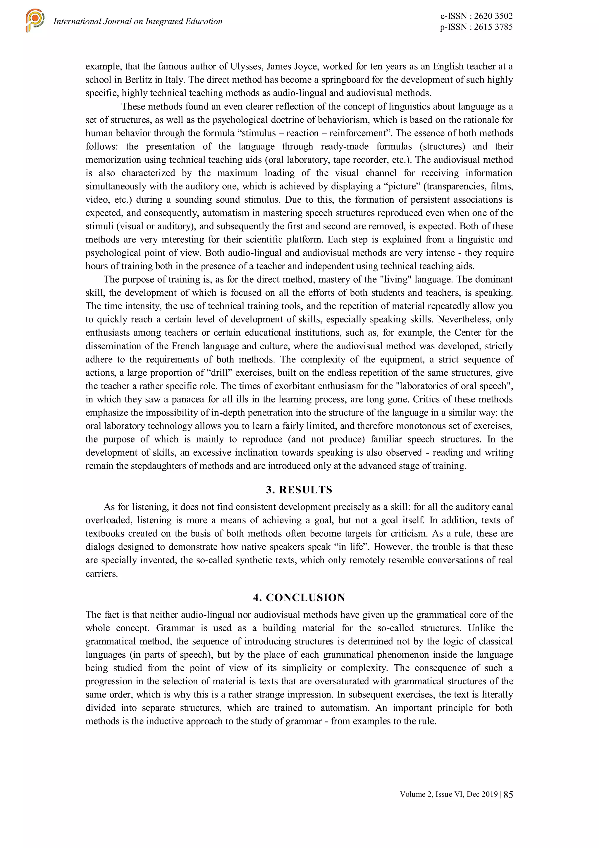 Comparative characteristics of teaching English | PDF