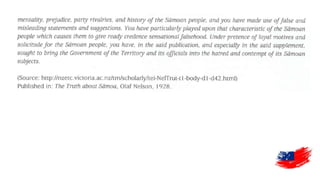 THE SAMOAN MAU MOVEMENT: A ROYAL COMMISSION | PPTX