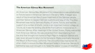THE SAMOAN MAU MOVEMENT: A ROYAL COMMISSION | PPTX