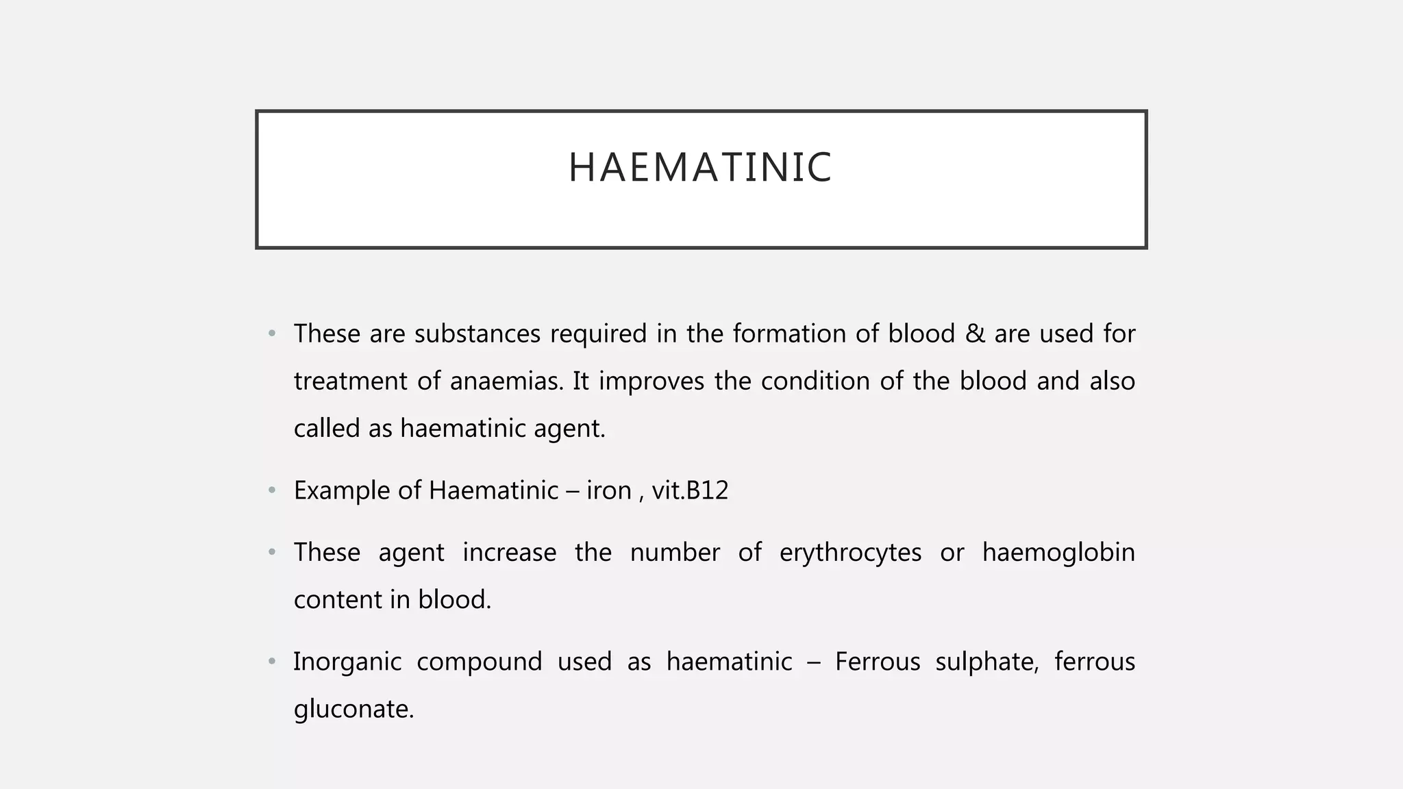 HAEMATINICS | PPTX