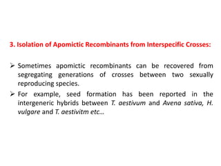 BREEDING METHODS FOR ASEXUALLY PROPAGATED SPECIES | PPTX