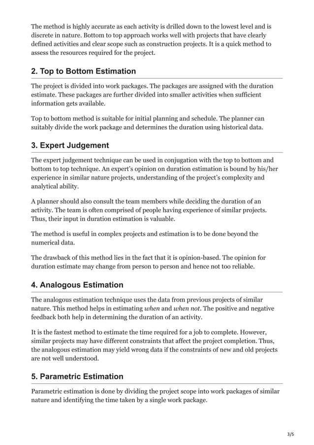 Project Time Estimation 6 Powerful Tips & Tricks | PDF