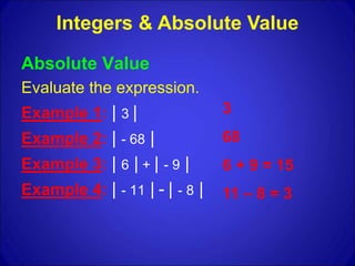 Absolute Value Notes | PPTX