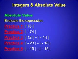 Absolute Value Notes | PPTX