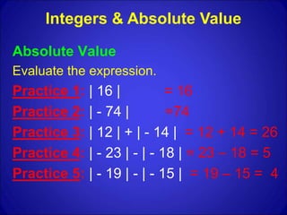 Absolute Value Notes | PPTX