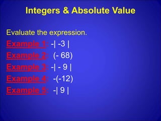 Absolute Value Notes | PPTX