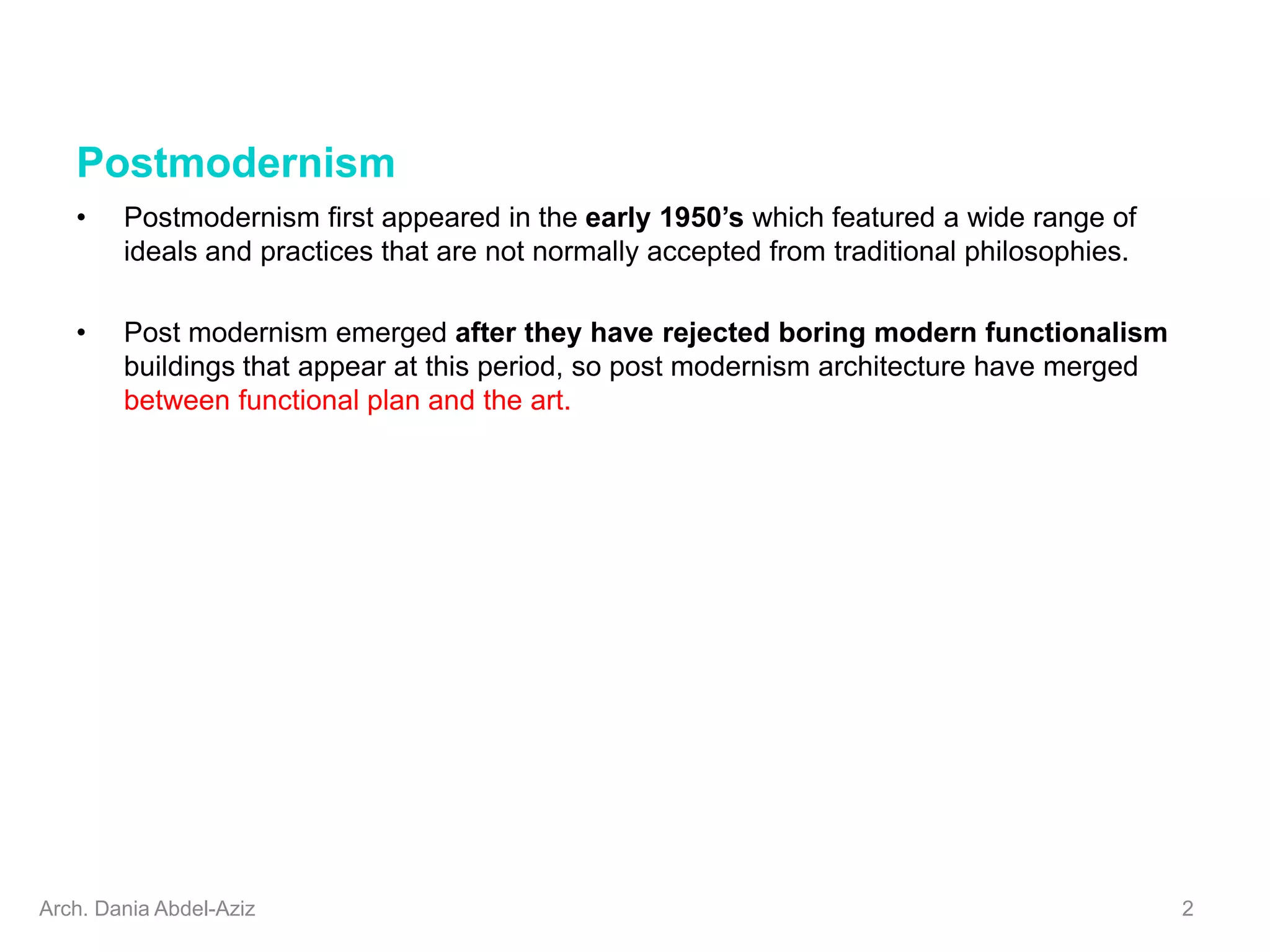 history of contemporary architecture - 20. Post Modern Movement, High ...