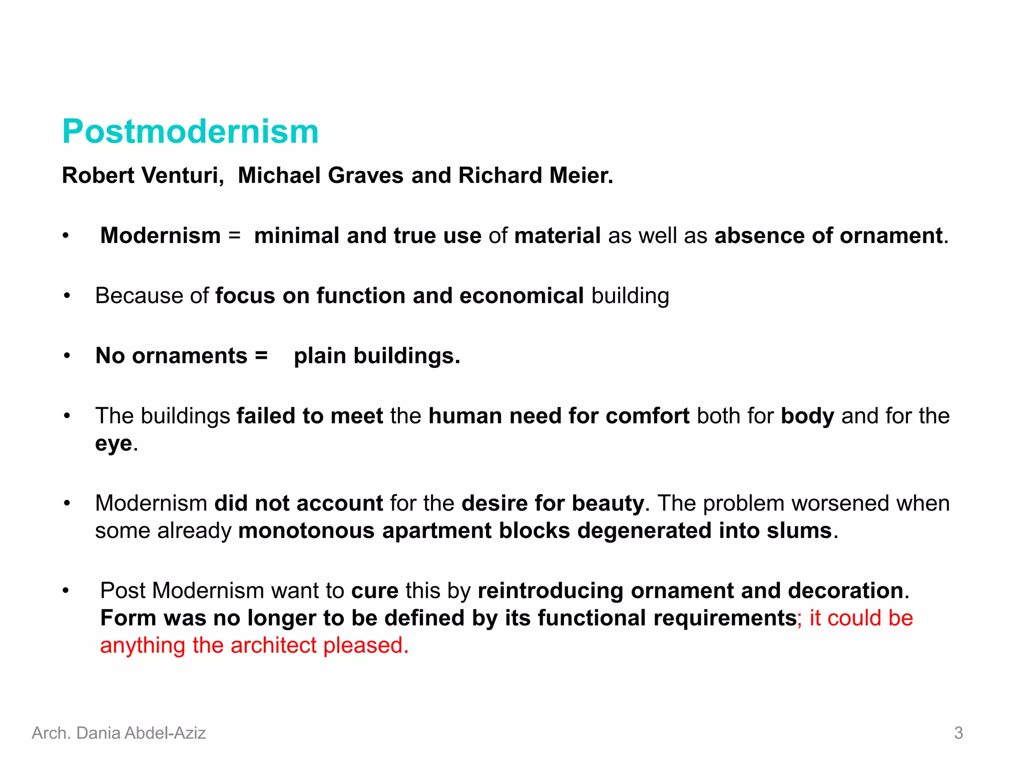history of contemporary architecture - 20. Post Modern Movement, High ...
