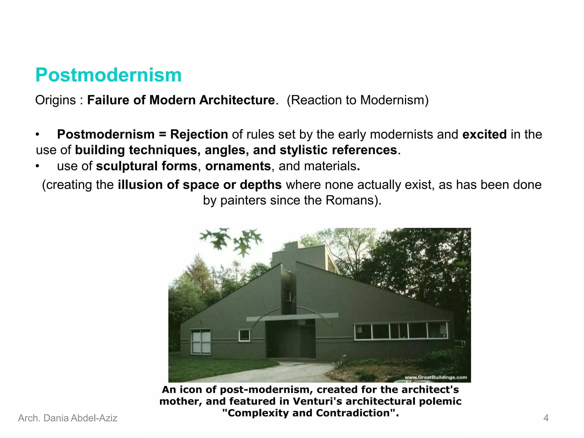 history of contemporary architecture - 20. Post Modern Movement, High ...