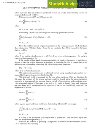 20.18 Optimization Problems In Air Pollution Modeling | PDF