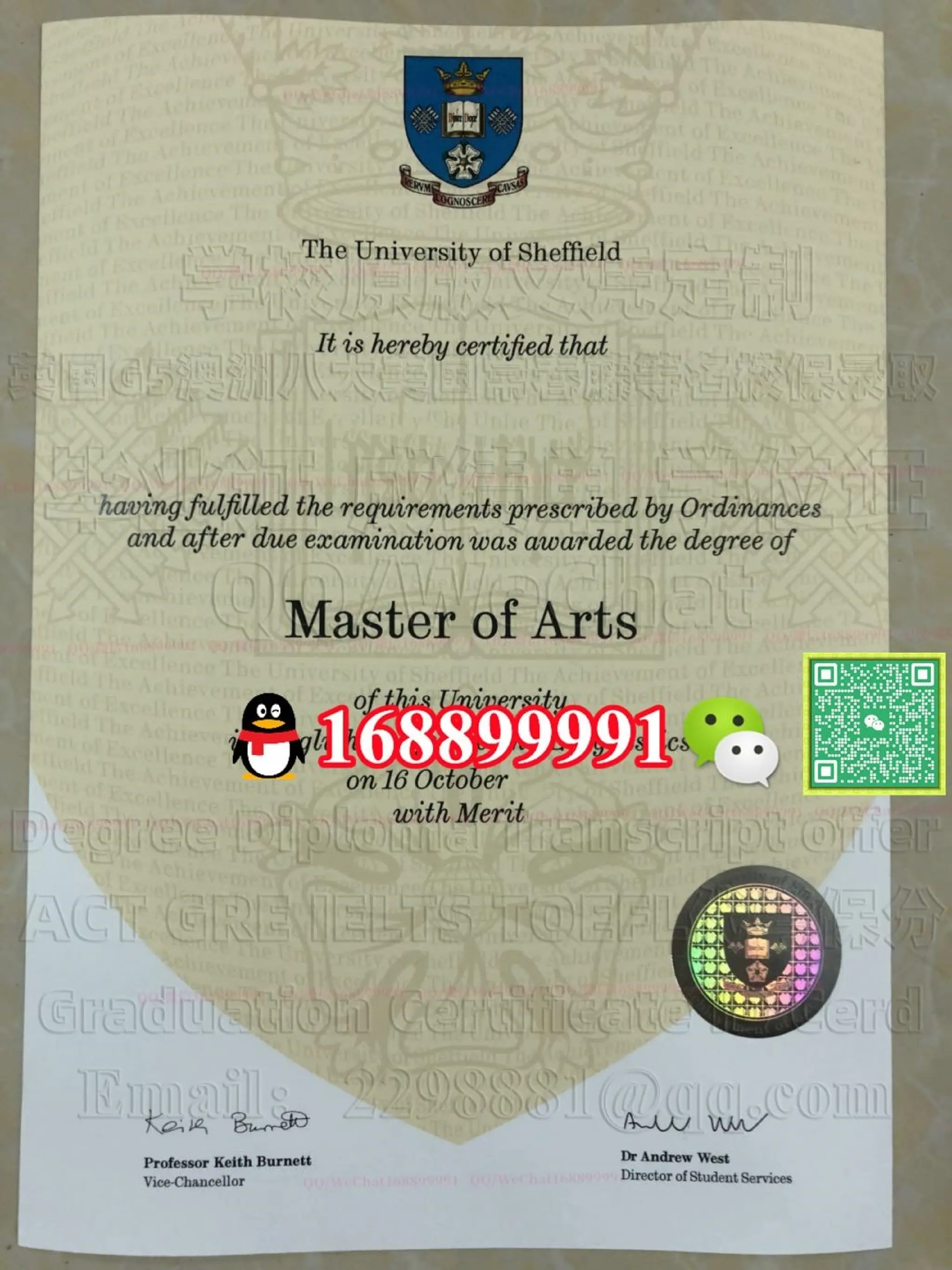 The University of Sheffield degree offer diploma Transcript | PDF