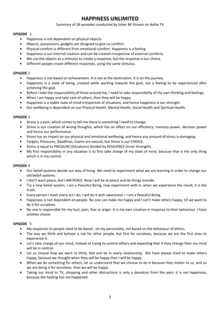 Happiness Unlimited by BK Shivani, Brahmakumaris | PDF