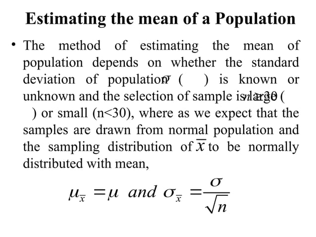 . Estimation Of Parameters presentation pptx | PPTX