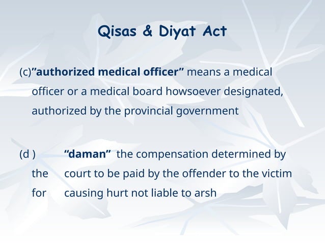 20. Qisas & Diyat Act.pptx forensic files | PPTX