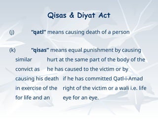 20. Qisas & Diyat Act.pptx forensic files | PPTX