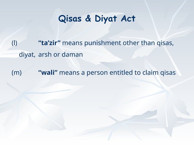 20. Qisas & Diyat Act.pptx forensic files | PPTX