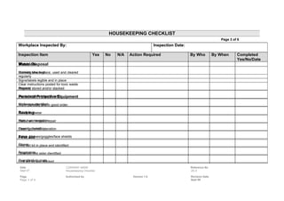 20.4 housekeeping checklist | DOC