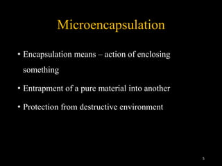 Microencapsulation : A vehicle for functional food delivery | PPTX