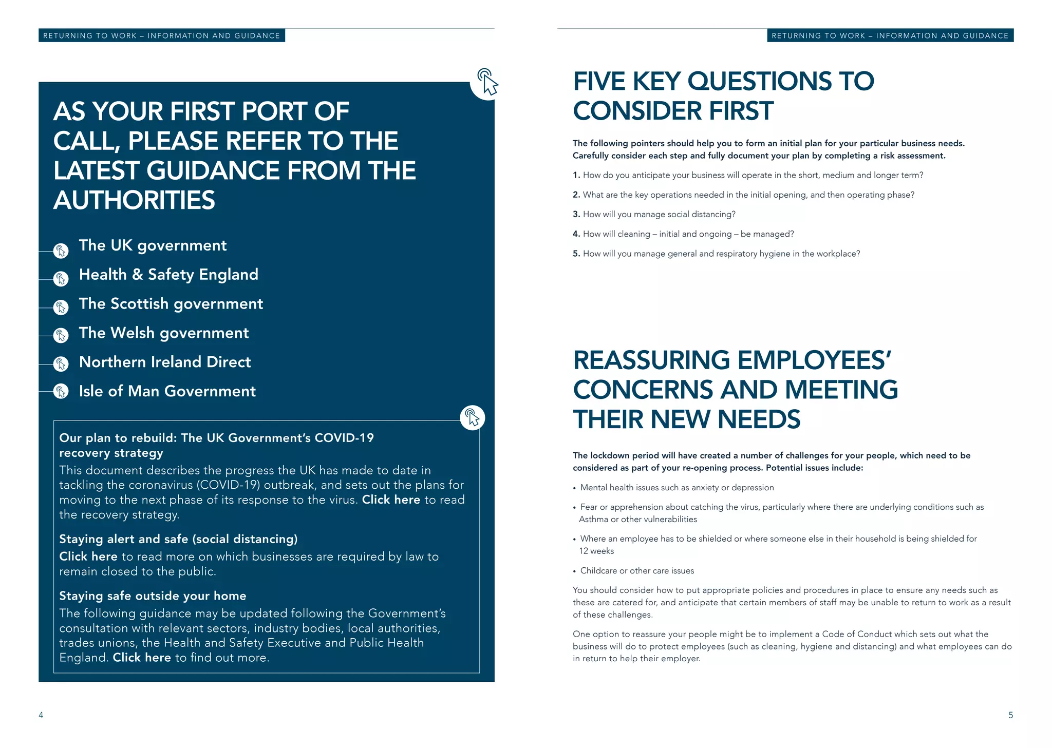 Return to work guidance pack | PDF