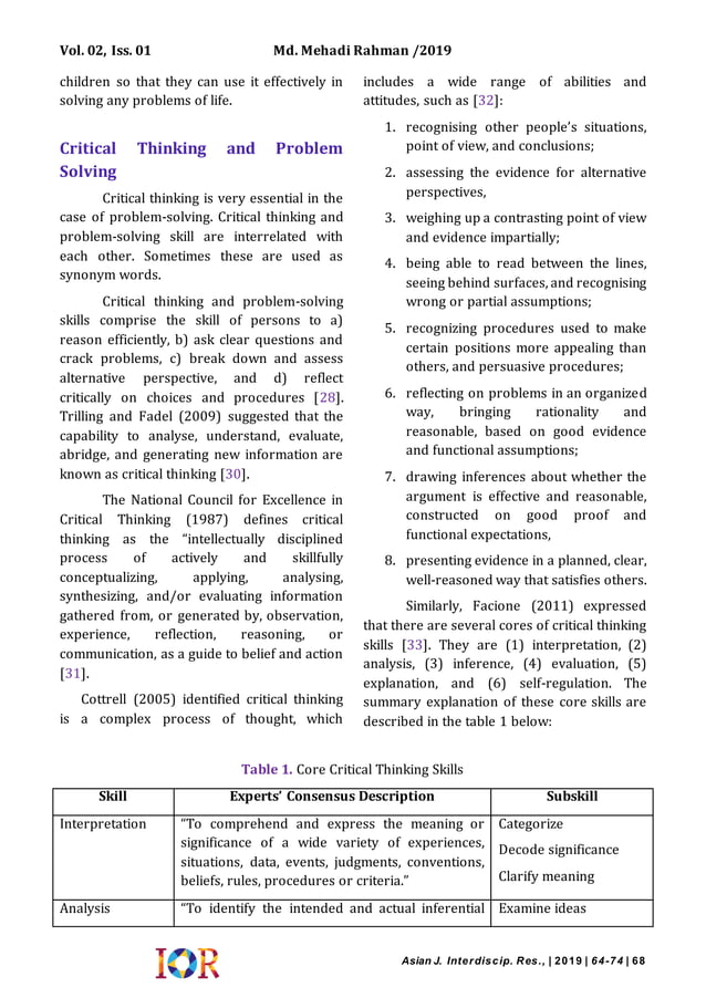 21st Century Skill “Problem Solving”: Defining the Concept | PDF