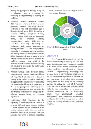 21st Century Skill “Problem Solving”: Defining the Concept | PDF