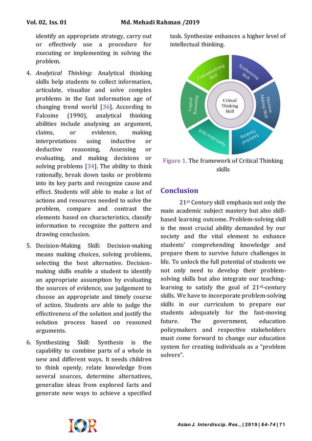 21st Century Skill “Problem Solving”: Defining the Concept | PDF
