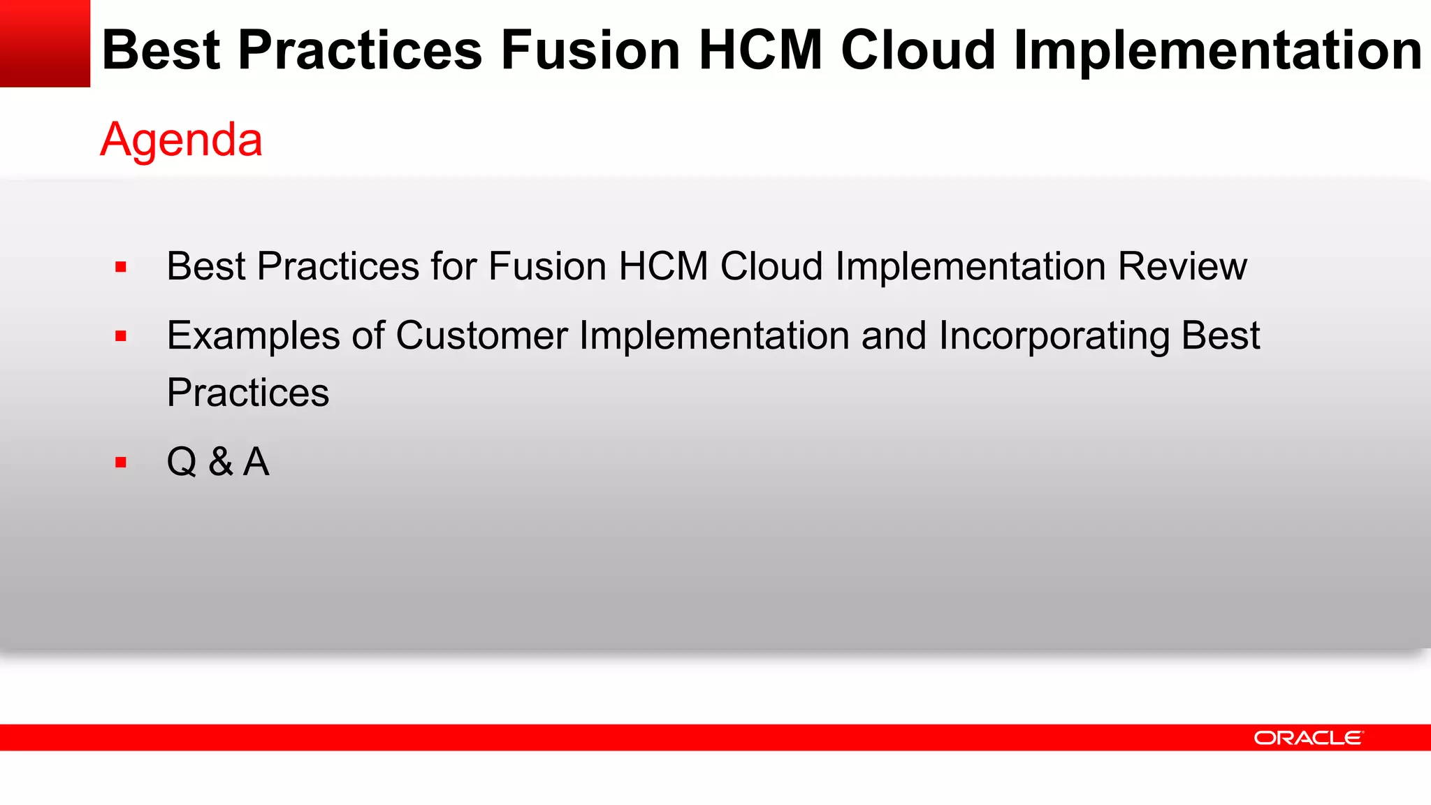 20 best practices for fusion hcm cloud implementation | PDF
