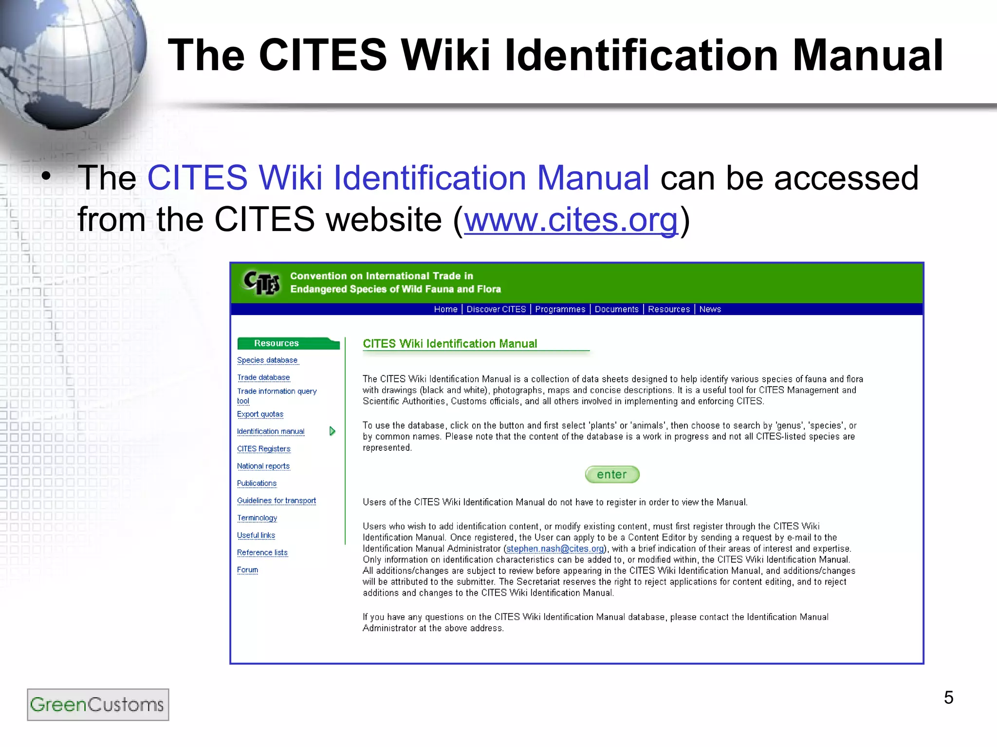CITES-Wiki Identification Manual | PPT