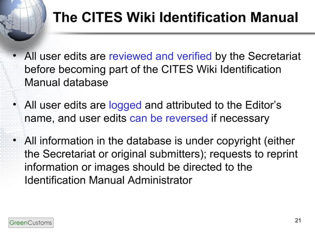 CITES-Wiki Identification Manual | PPT | Desktop Publishing | Computer ...